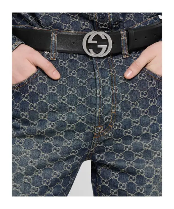 Gucci Gg Jacquard Denim Jeans