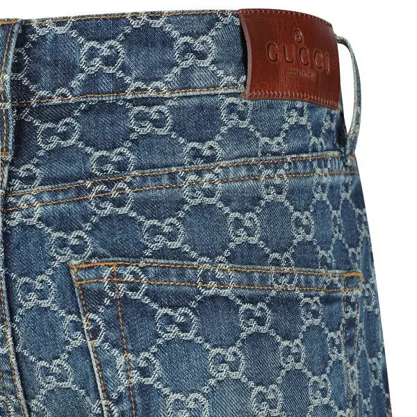 Gucci Gg Jacquard Denim Jeans
