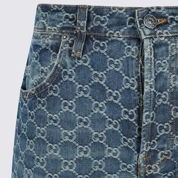 Gucci Gg Jacquard Denim Jeans