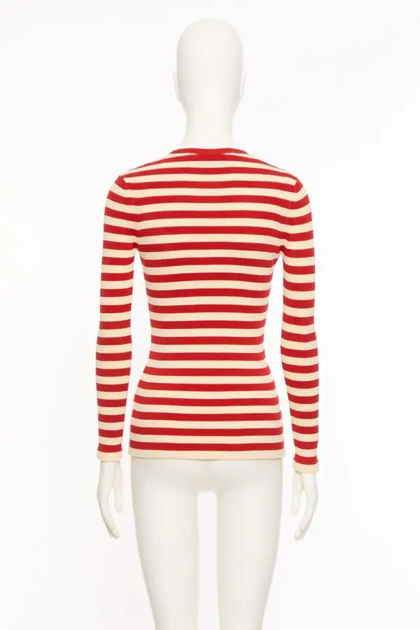 Valentino Garavani Striped Crewneck Jumper - White