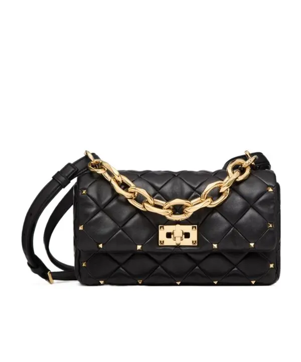 Valentino Garavani Rockstud Spike Foldover Top Shoulder Bag
