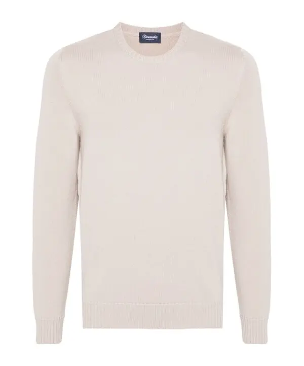 DRUMOHR Crew Neck Merino Jumper - Beige