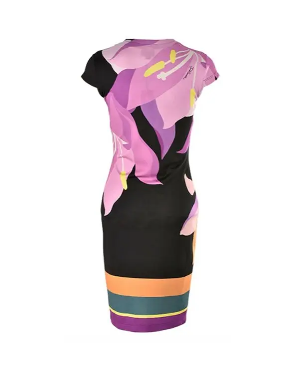 Just Cavalli Printed V-neck Short Sleeve Dress