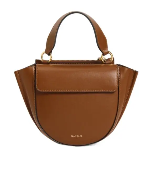 WANDLER Hortensia Logo Embossed Tote Bag - Saddle