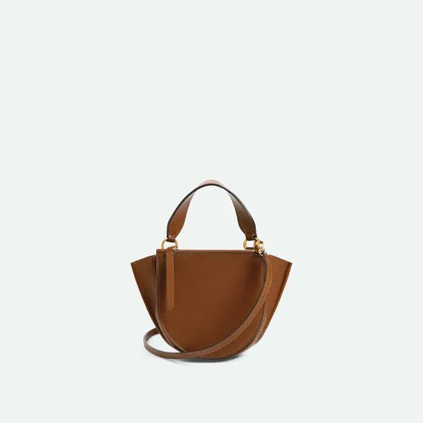 WANDLER Hortensia Logo Embossed Tote Bag - Saddle