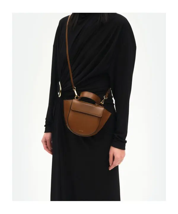 WANDLER Hortensia Logo Embossed Tote Bag - Saddle