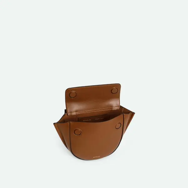 WANDLER Hortensia Logo Embossed Tote Bag - Saddle