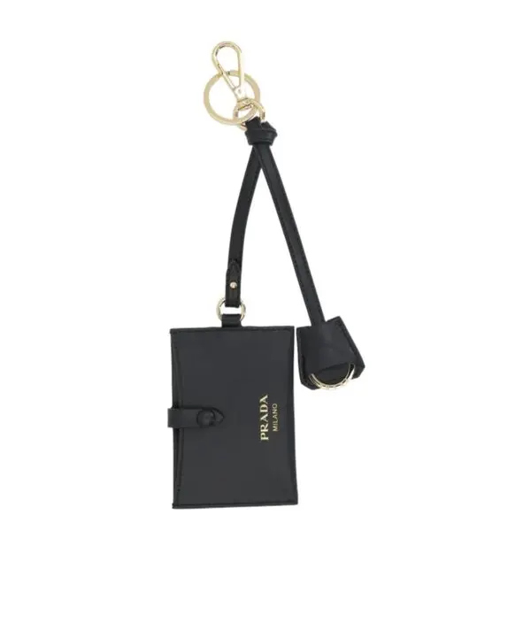 Prada Leather Mirror Case Pendant - Black