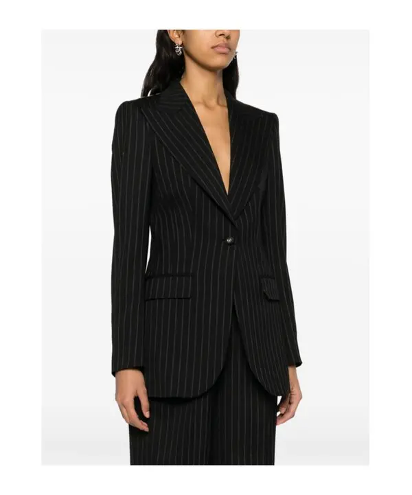 Dolce & Gabbana Single-breasted Striped Blazer - Black