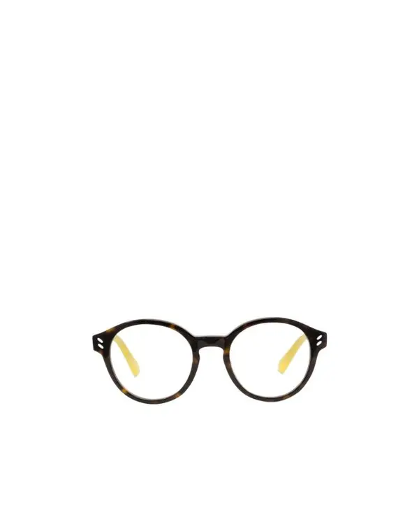 Stella McCartney Tortoiseshell Round Frame Eyeglasses - Black