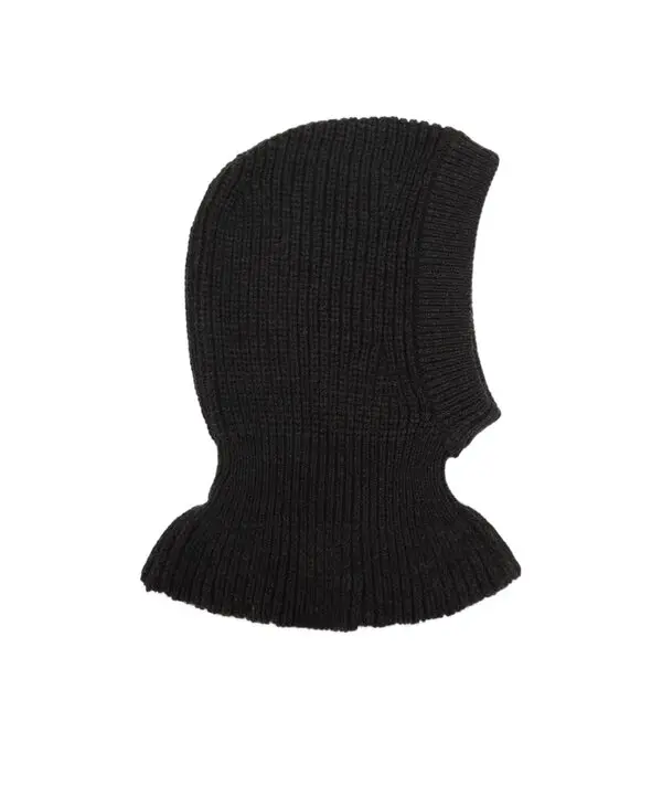 LEMAIRE Ribbed Knitted Balaclava - Black Coffee