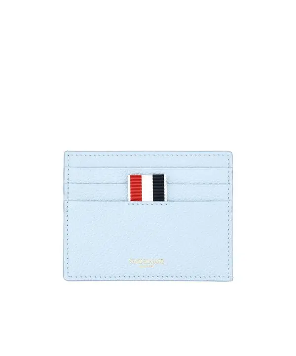 Thom Browne Rwb Striped Logo Printed Card Holder - Blue