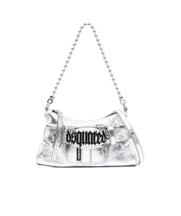 Dsquared2 Gothic Logo-plaque Zipped Clutch Bag - White