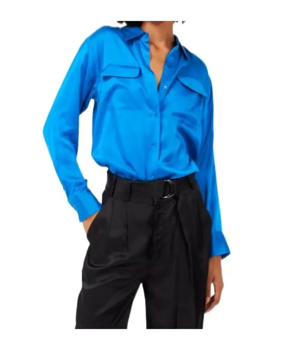 Equipment Signature Silk Shirt - Blue