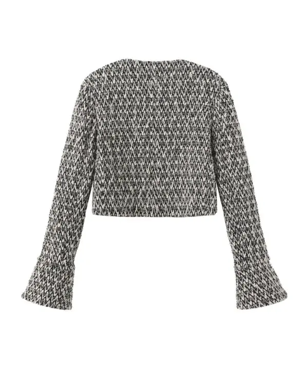 Marissa Chiara V-neck Cropped Jacket With Slit Cuffs