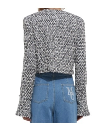 Marissa Chiara V-neck Cropped Jacket With Slit Cuffs
