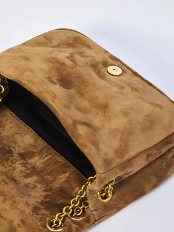 Saint Laurent Jamie 4.3 Quilted Suede Shoulder Bag - Camel