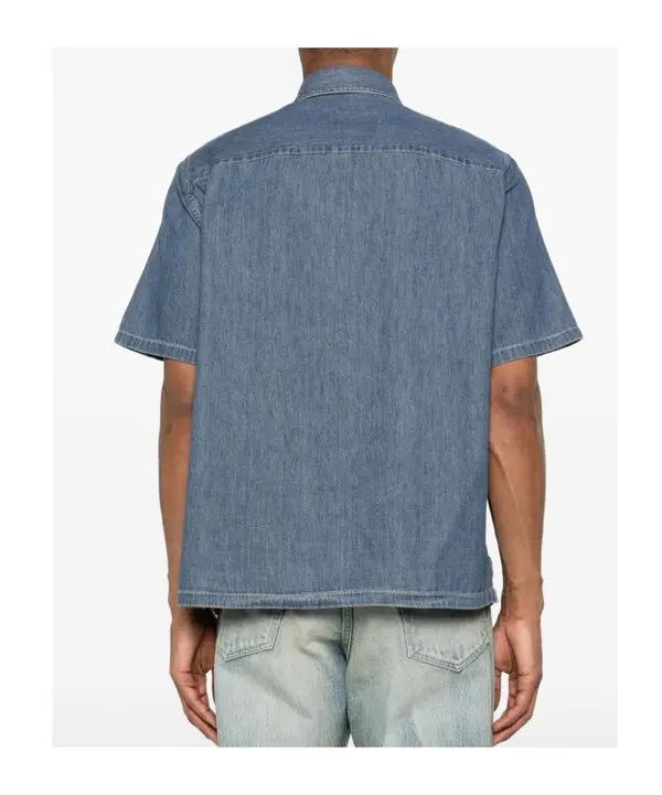 Celine Short-sleeved Shirt In Cotton Denim