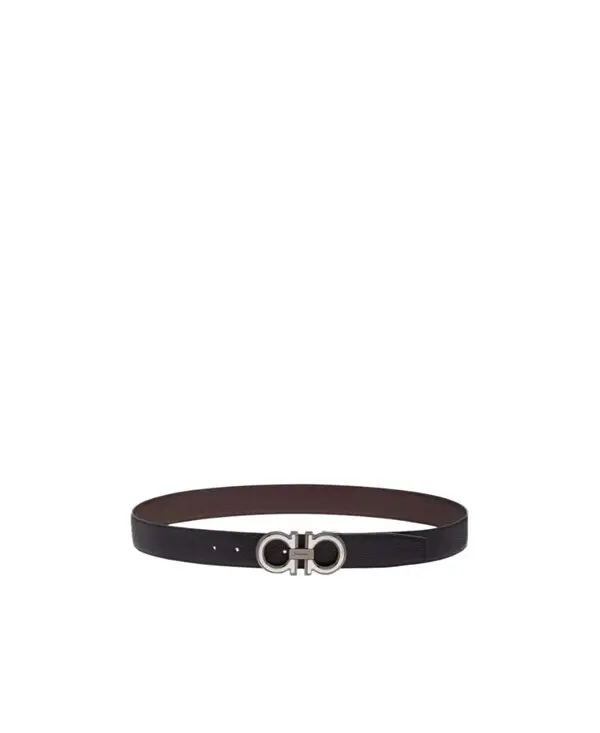 FERRAGAMO Gancini Reversible Buckle Belt - Black