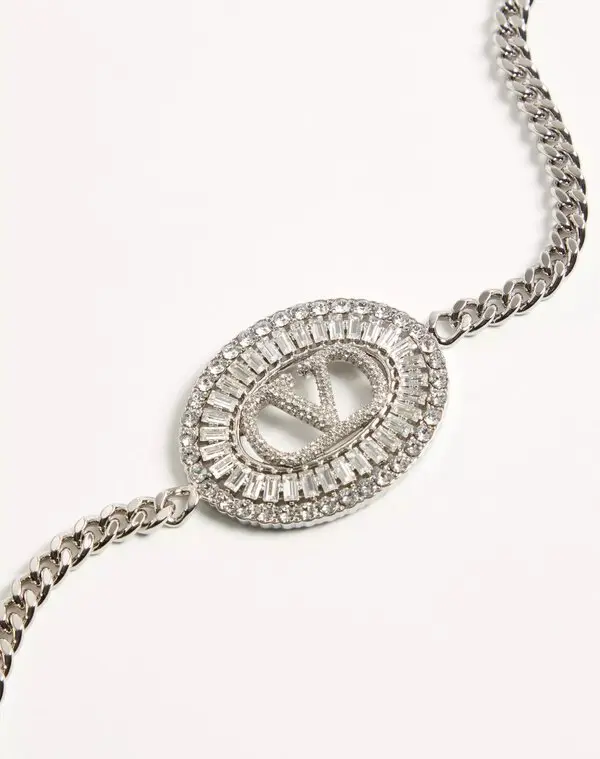 Valentino Garavani Vlogo Signature Chain Belt With Crystals