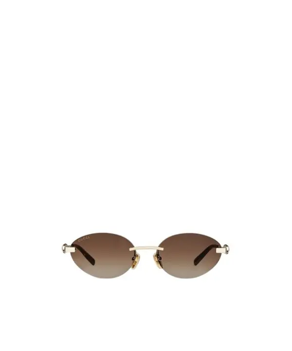 Gucci Oval Rimless Sunglasses - Brown