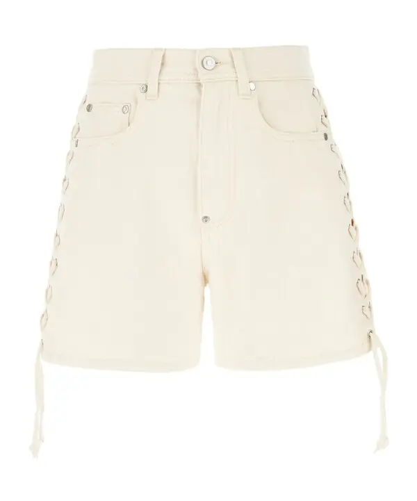 Stella McCartney Side Lace-up Detailed Twill Shorts - White