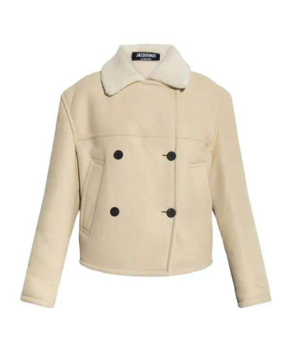 Jacquemus Double-breasted Shearling Coat - Cream