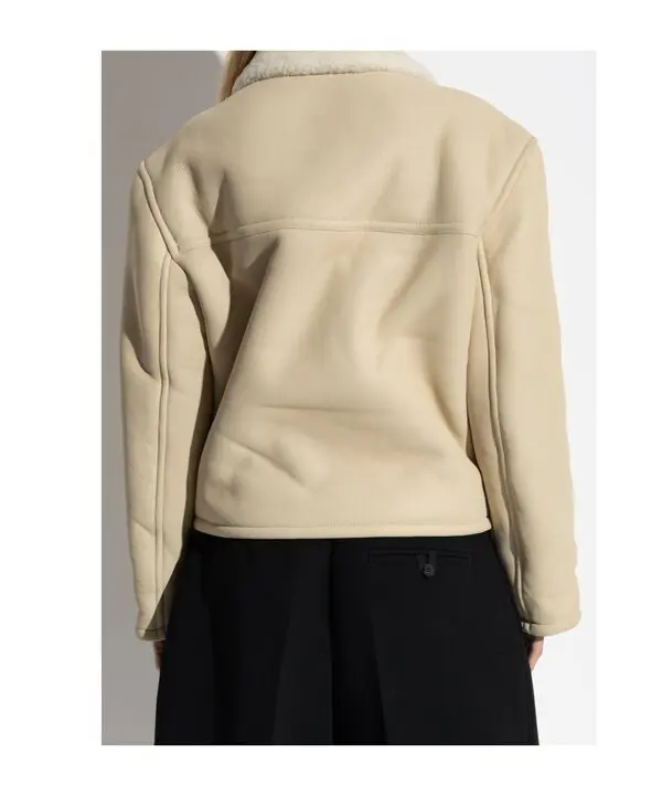 Jacquemus Double-breasted Shearling Coat - Cream