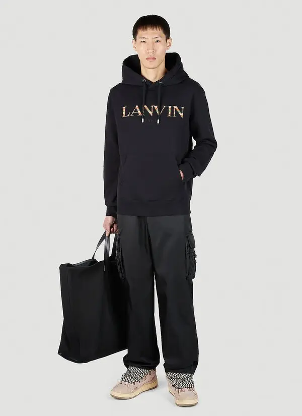 LANVIN Curb Logo Hoodie - Black