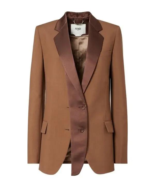 Fendi Single Breasted Tailored Blazer - Brown