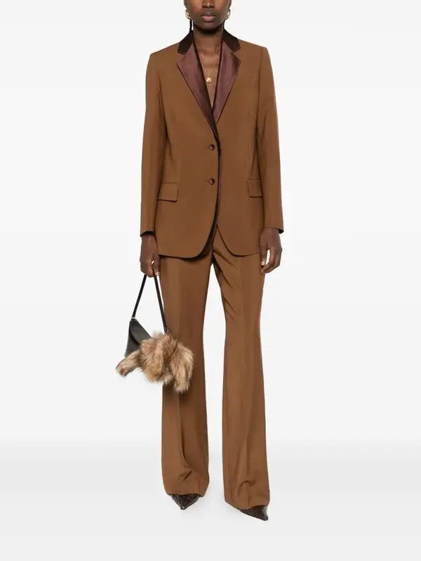 Fendi Single Breasted Tailored Blazer - Brown