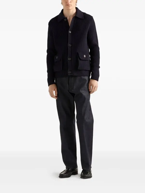 Prada Long Sleeve Button-up Cardigan - Blue