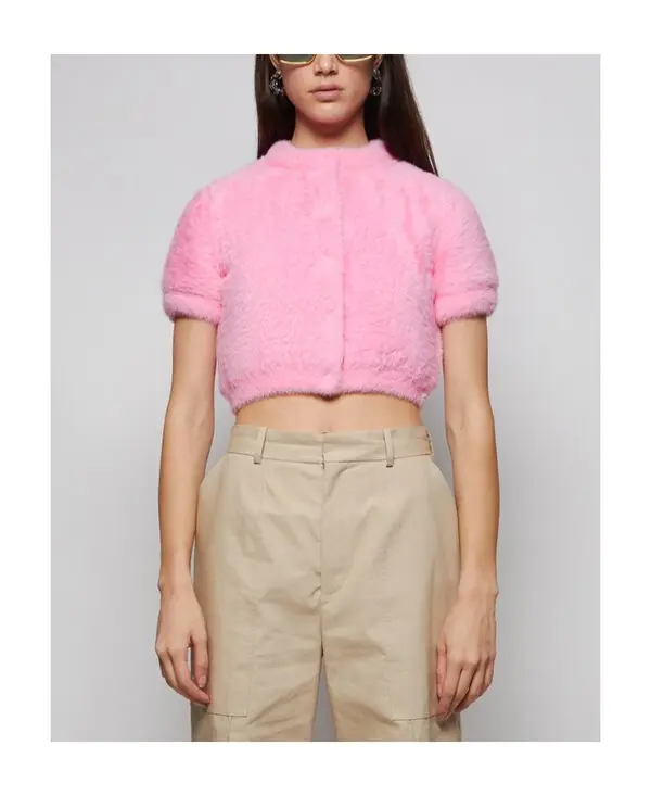 Alexander Wang Button-opening Cropped Sweater