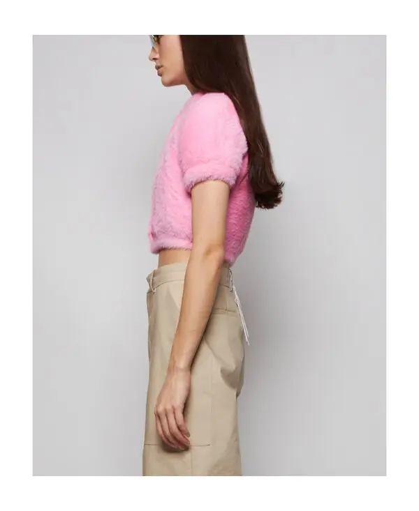 Alexander Wang Button-opening Cropped Sweater