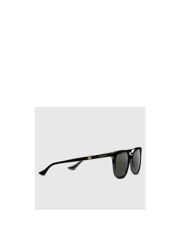 Gucci Square-framed Sunglasses With Enamel Logo Detail - Black