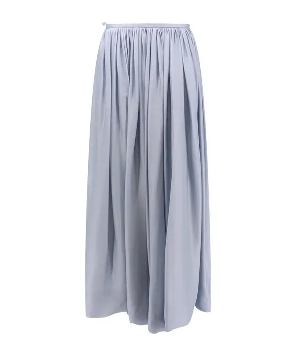 Giorgio Armani Ruched Satin Maxi Skirt - Gray