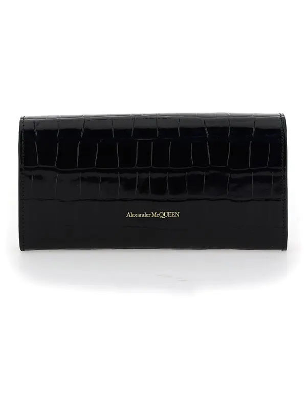 Alexander McQueen Skull Embossed Clutch Bag