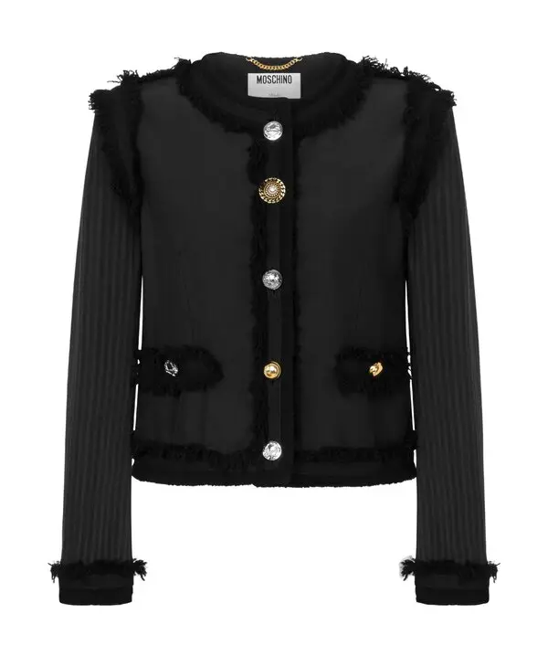 Moschino Fringed Trim Buttoned Jacket