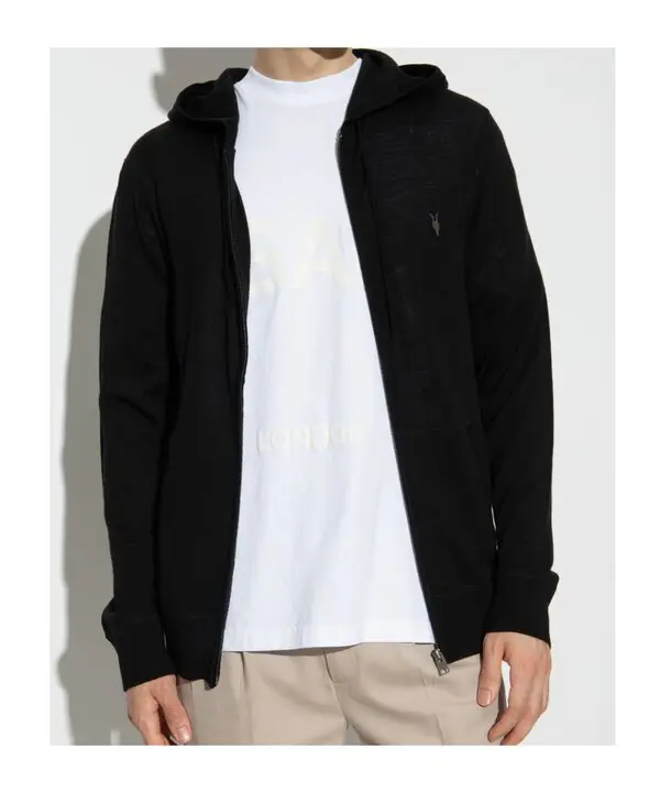 ALLSAINTS Zip-up Hooded Sweater With Logo Detail