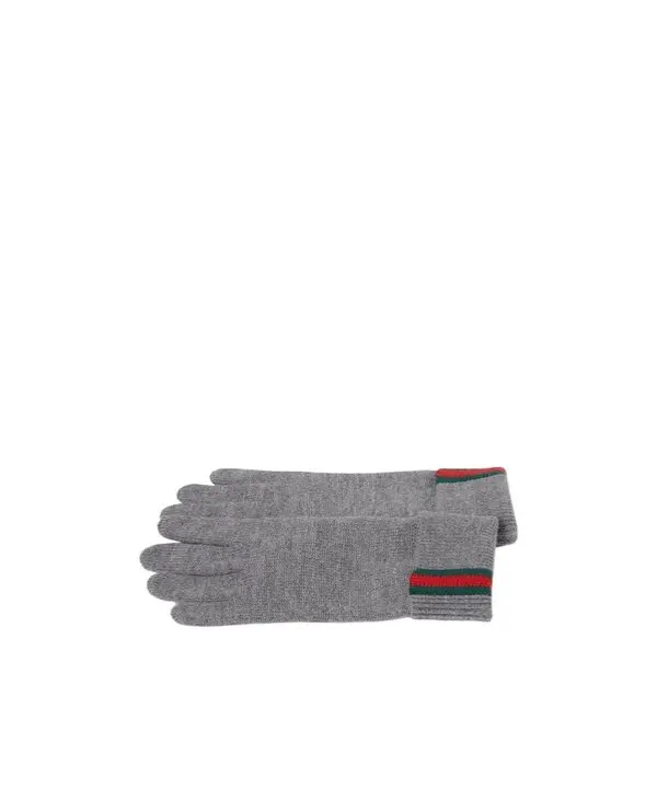 Gucci Wool Gloves With Web Detailing