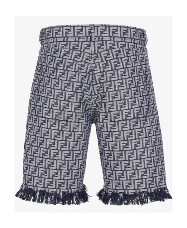 Fendi Logo Detailed Denim Bermuda Shorts