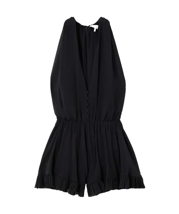 Chloé V-neck Jumpsuit With Ruffles - Black