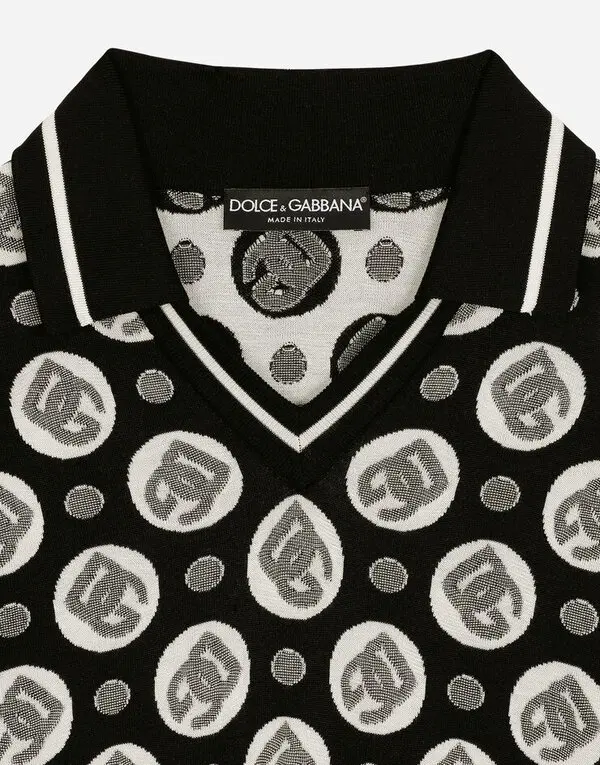 Dolce & Gabbana Logo-print Silk Polo Shirt