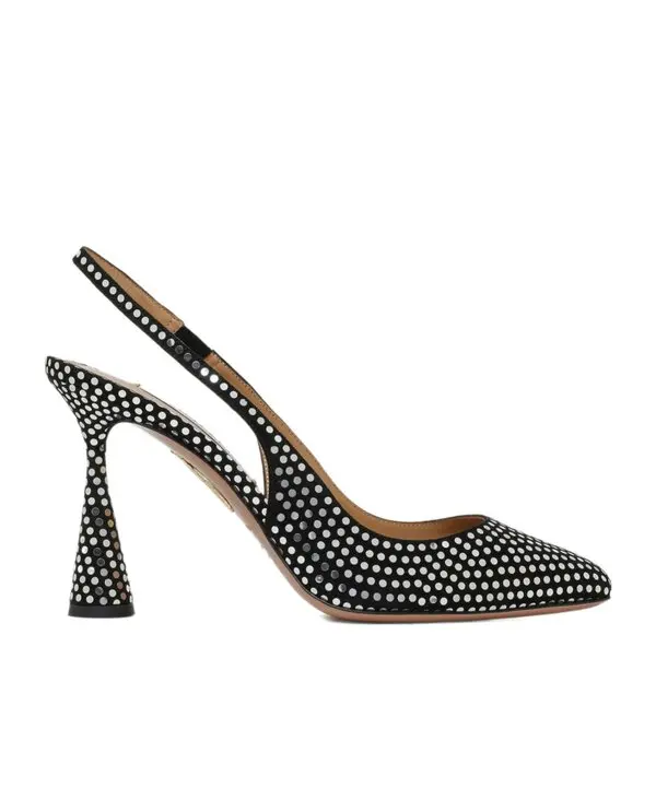 AQUAZZURA Embellished Slingback Pumps - Black