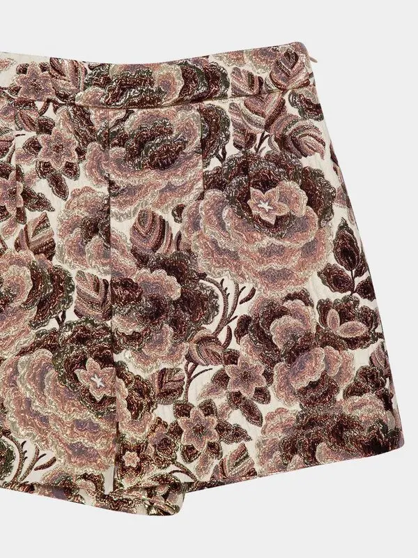 Valentino Garavani Floral Jacquard High Waist Shorts