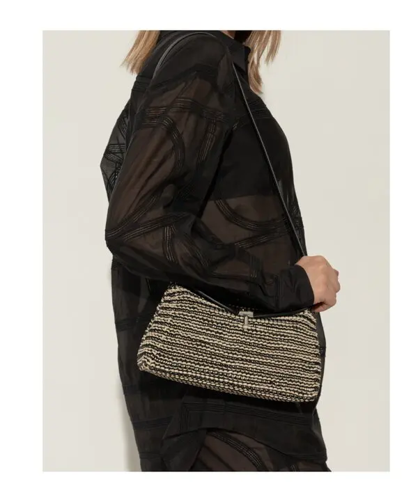 TOTEME T-lock Woven Shoulder Bag