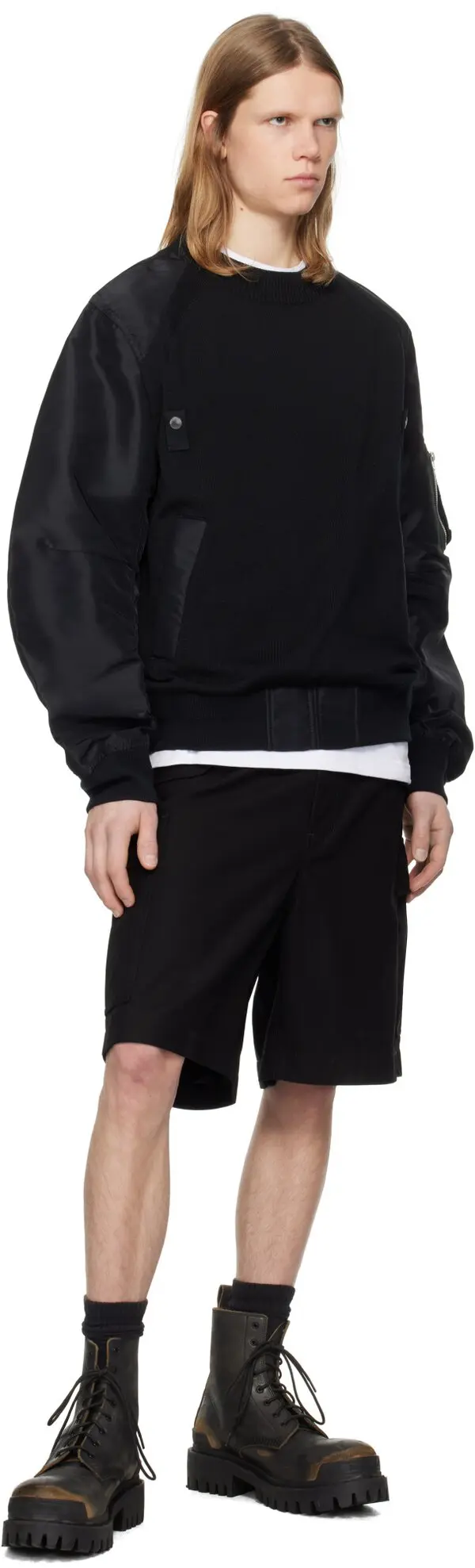 Sacai Belted Cargo Shorts - Black