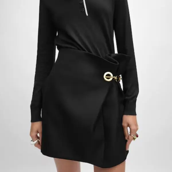 Celine Mini Skirt In Mohair Wool With Chain Detail