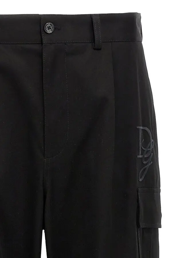 Dolce & Gabbana Logo Embroidered Straight Leg Cargo Pants
