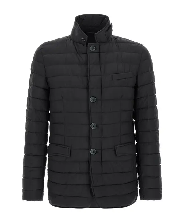 Herno Quilted Stand Collar Jacket - Blue